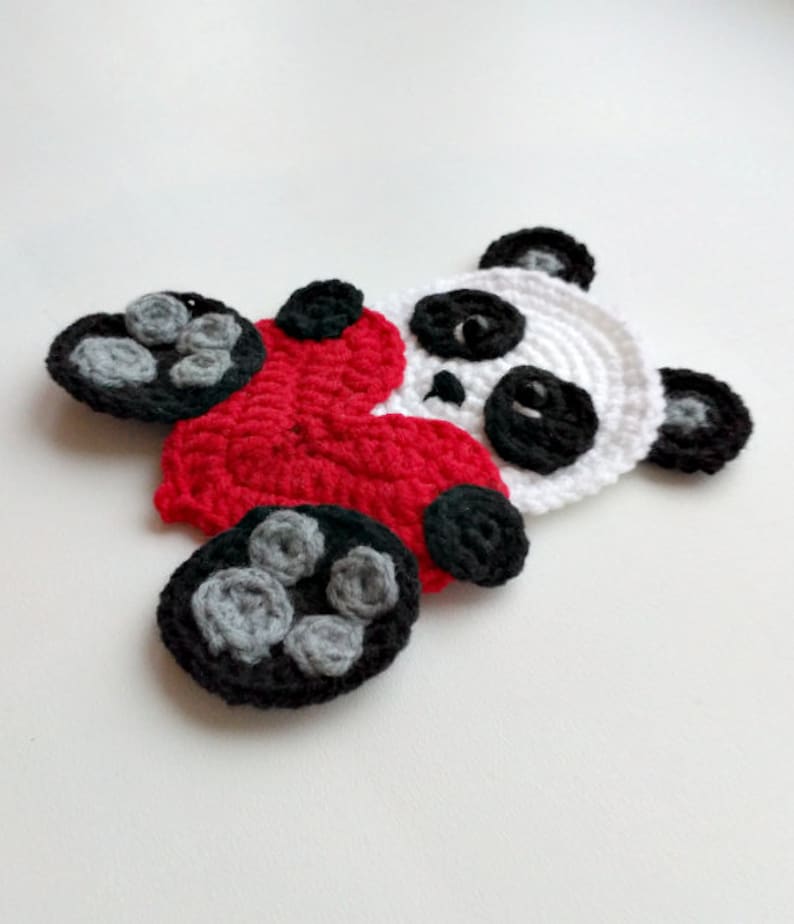 PATTERN Panda Applique Crochet Pattern PDF Bear Crochet Applique ...