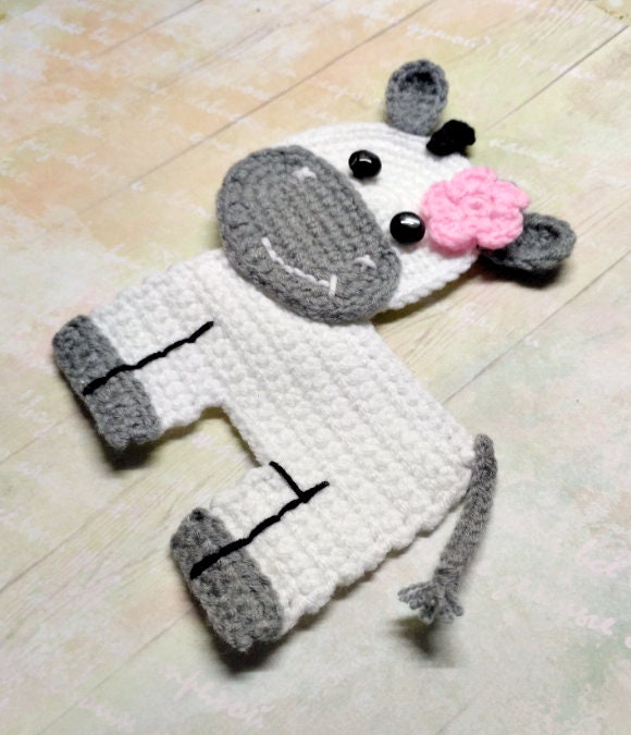 PATTERN Cow Applique Crochet Pattern PDF Farm Animal Pattern Instant ...