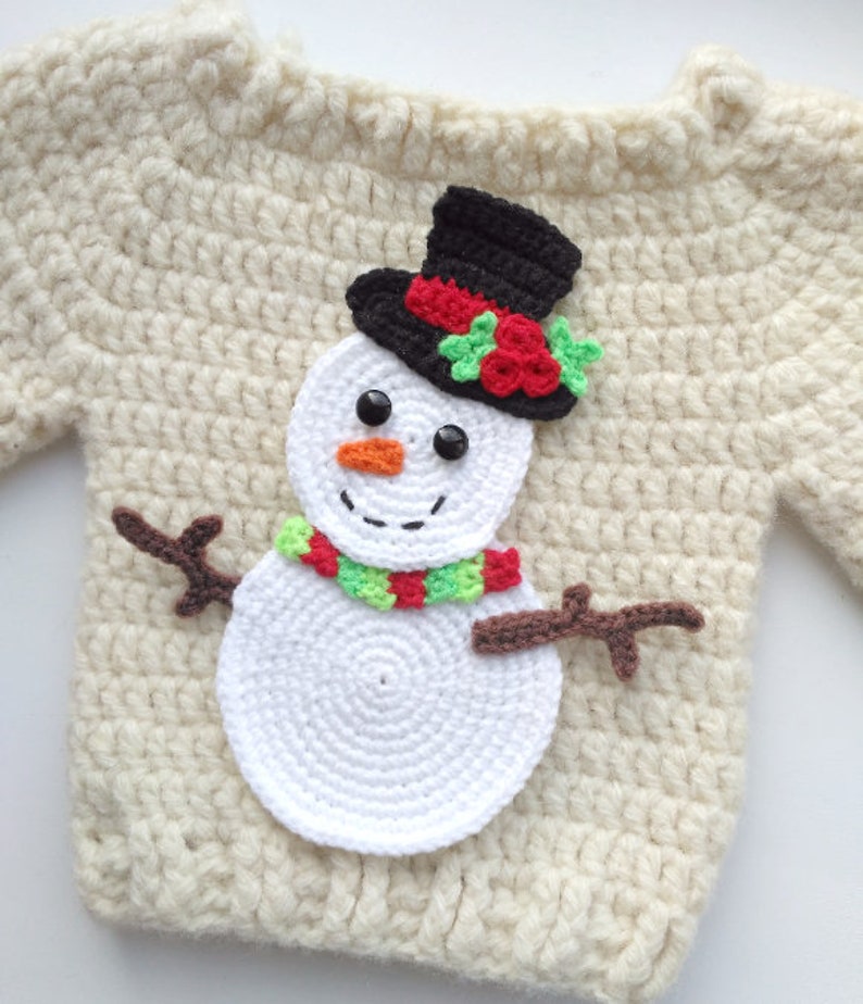 PATTERN Snowman Applique Crochet Pattern PDF Crochet Christmas Holiday ...