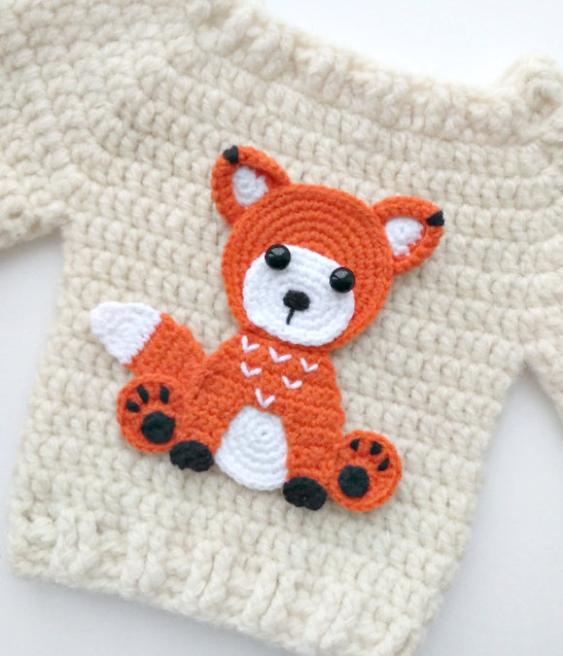 PATTERN Fox Applique Crochet Pattern PDF Woodland Animals Pattern ...