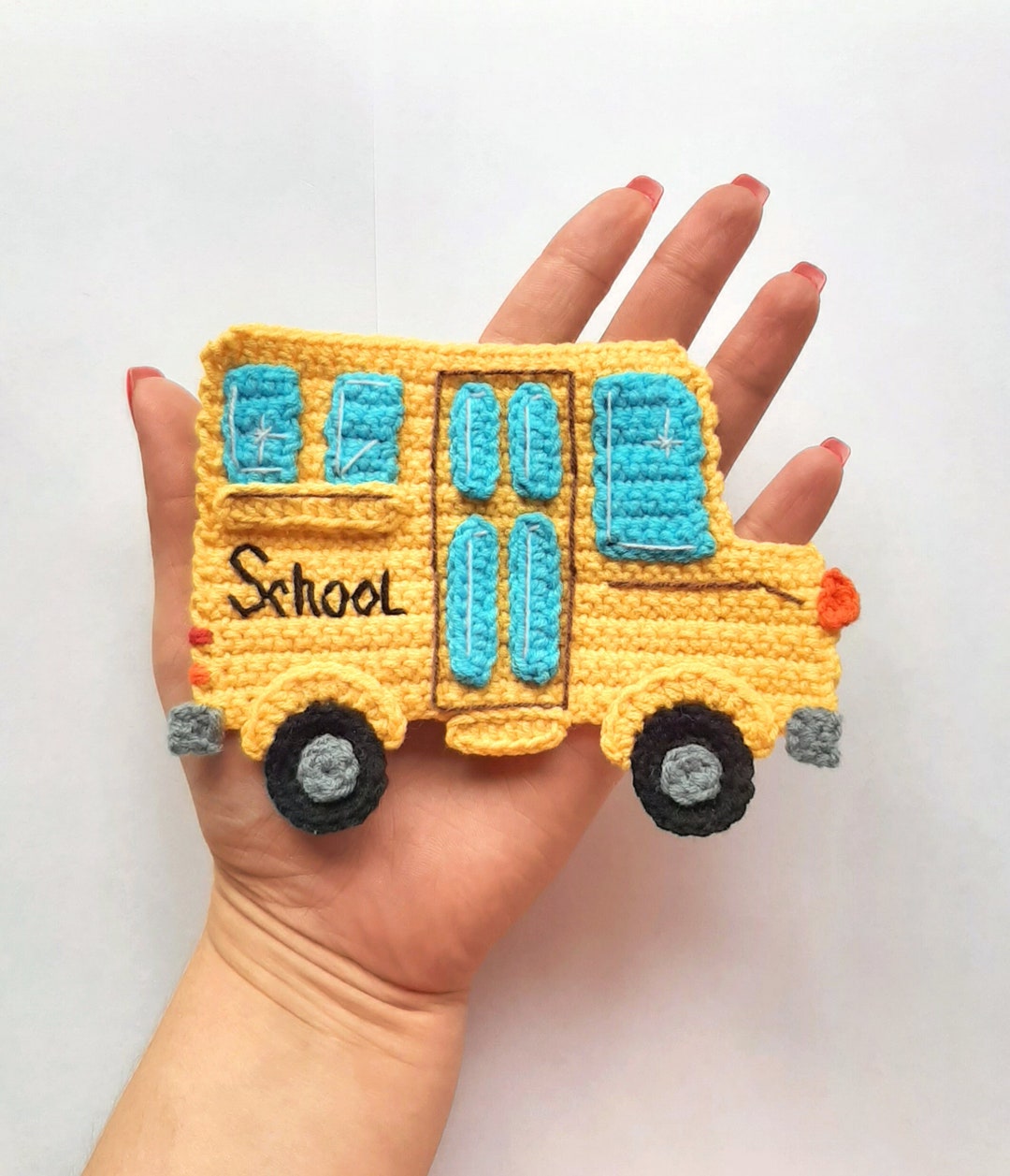 PATTERN School Bus Applique Crochet Pattern PDF Transport Applique Back ...