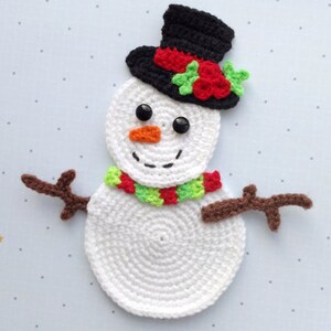 PATTERN Snowman Applique Crochet Pattern PDF Crochet Christmas Holiday ...