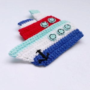 PATTERN Ship Applique Crochet Pattern PDF Boat Crochet Applique Sea ...