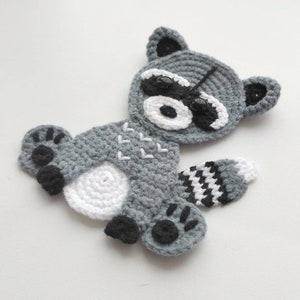 PATTERN Raccoon Applique Crochet Pattern PDF Woodland Animals Pattern ...