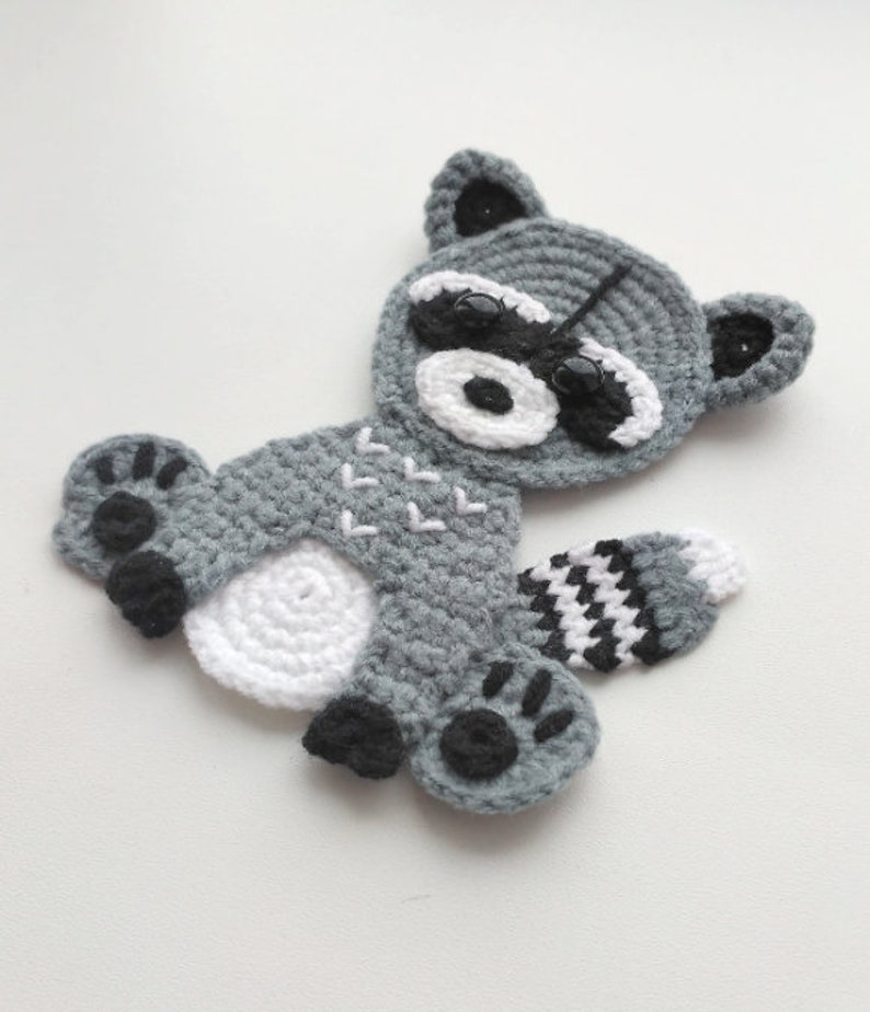 PATTERN Raccoon Applique Crochet Pattern PDF Woodland Animals - Etsy