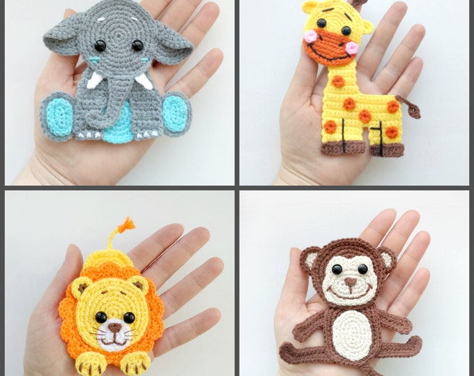 Animals of Africa Applique Pack- Crochet Pattern - Digital Download ...