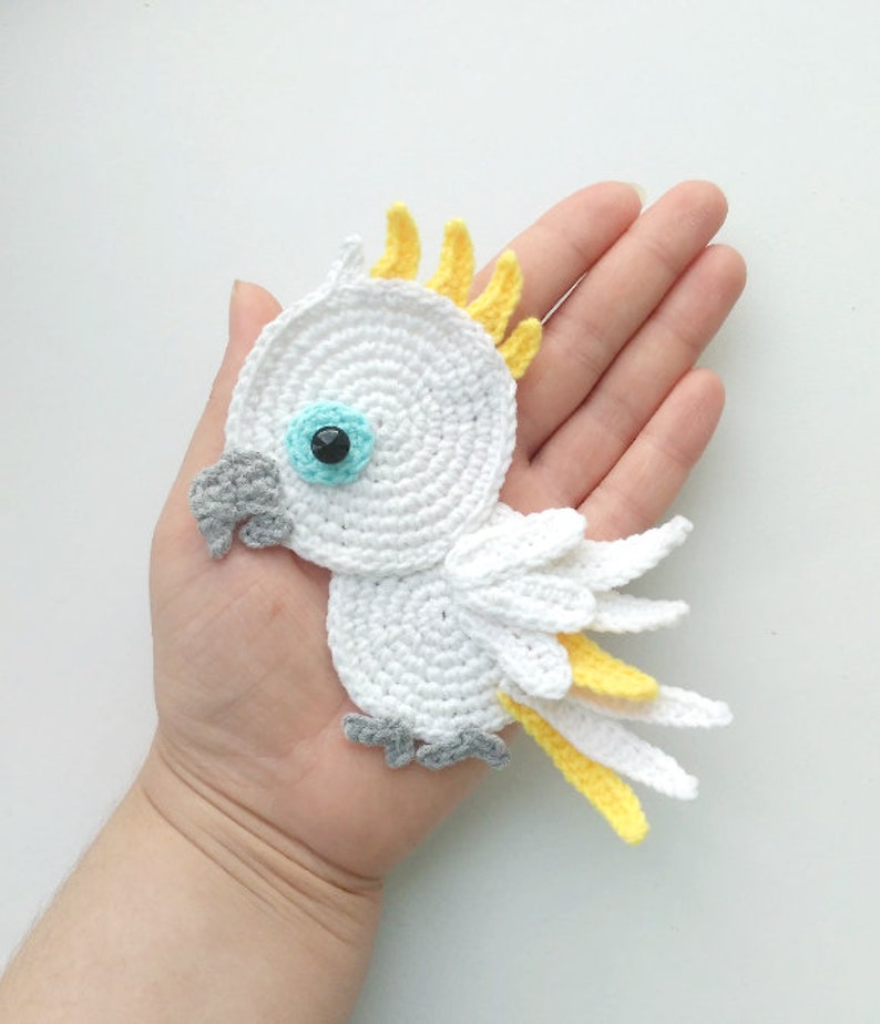 PATTERN Cockatoo Applique Crochet Pattern PDF Tropical Bird - Etsy