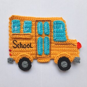 PATTERN School Bus Applique Crochet Pattern PDF Transport Applique Back ...