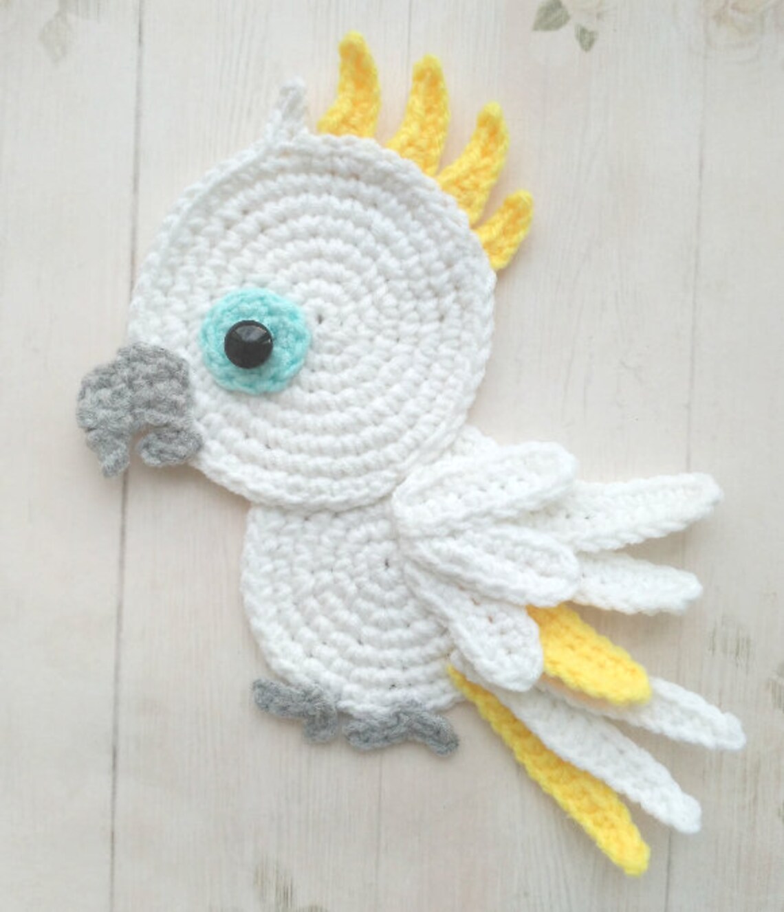 PATTERN Cockatoo Applique Crochet Pattern PDF Tropical Bird - Etsy
