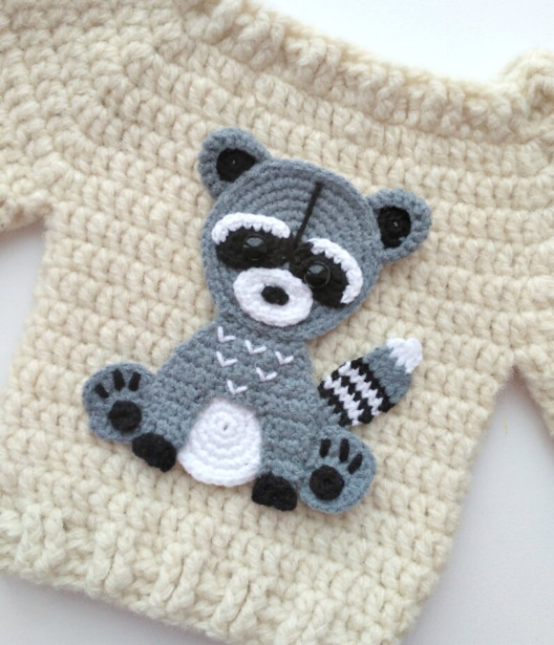 PATTERN Raccoon Applique Crochet Pattern PDF Woodland Animals - Etsy