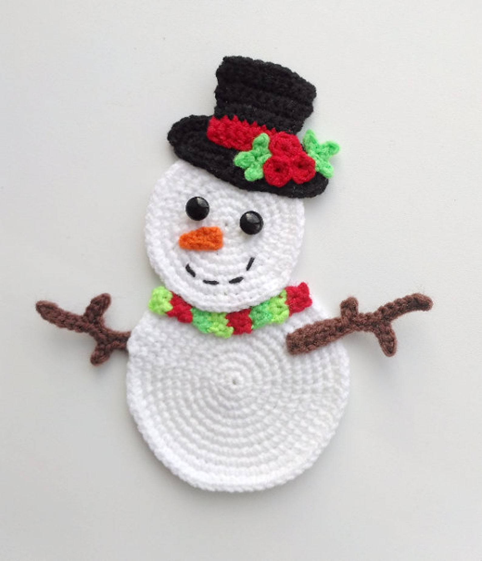 PATTERN Snowman Applique Crochet Pattern PDF Crochet Christmas Holiday ...