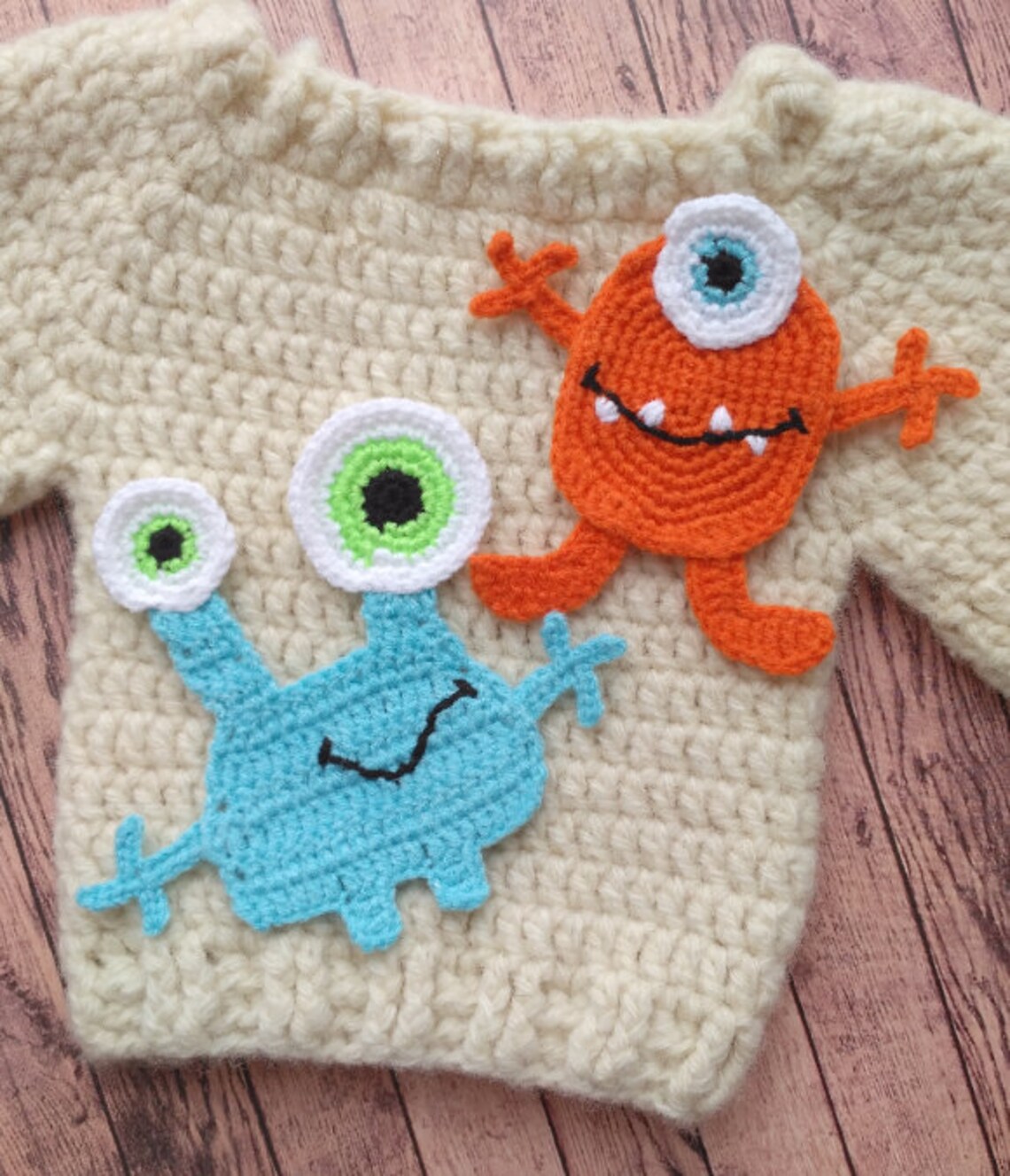 PATTERN Monster Applique Crochet Pattern PDF Instant Download Halloween ...