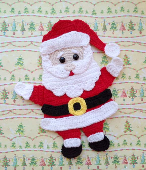 PATTERN Santa Claus Applique Crochet Pattern PDF Christmas Holiday Gift ...