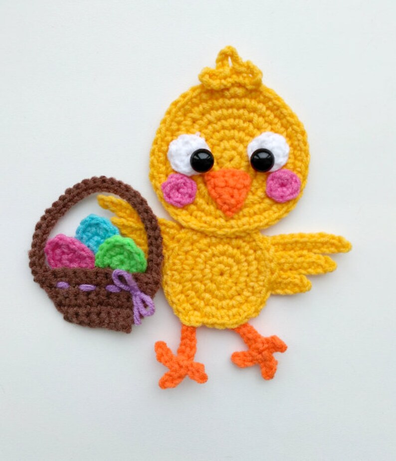 PATTERN Easter Chick Applique Crochet Pattern PDF Baby Shower Gift ...