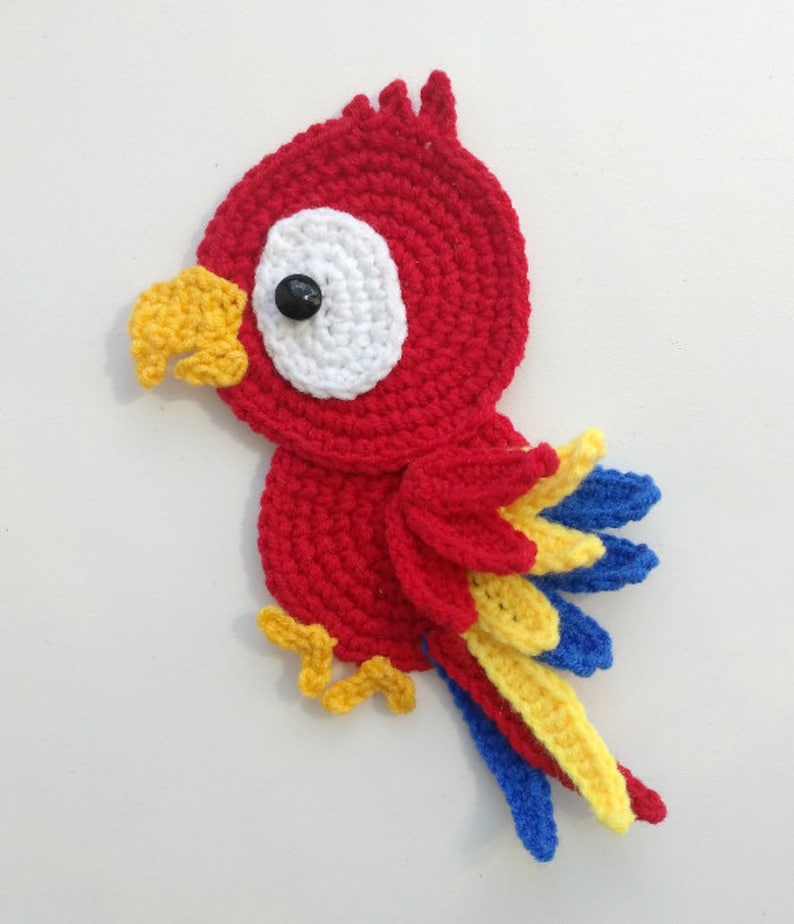 PATTERN Parrot Applique Crochet Pattern PDF Tropical Bird - Etsy