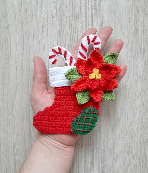 PATTERN Christmas Sock Applique Crochet Pattern PDF Crochet - Etsy