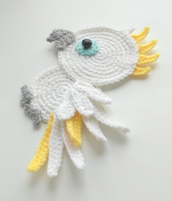 PATTERN Cockatoo Applique Crochet Pattern PDF Tropical Bird Crochet ...