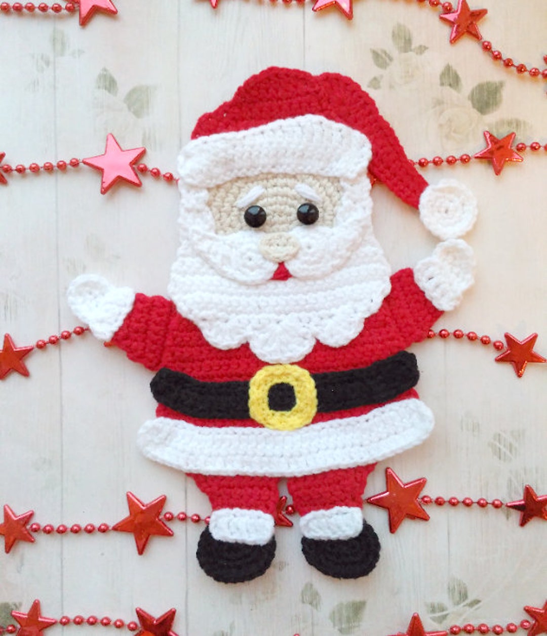 PATTERN Santa Claus Applique Crochet Pattern PDF Christmas Holiday Gift ...
