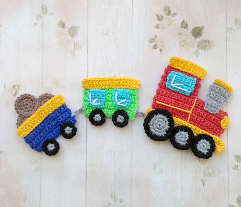PATTERN Train Applique Crochet Pattern Crochet Transport Pattern ...