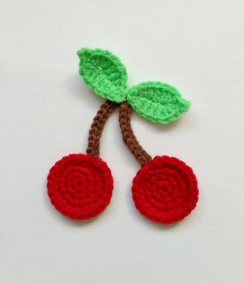 PATTERN Fruits Applique Crochet Pattern PDF Cherry Orange Apple ...