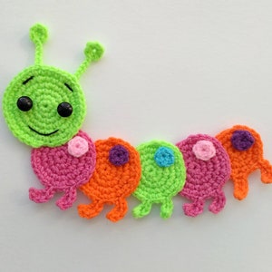 PATTERN Bugs Applique Crochet Patterns PDF Caterpillar Bee Grasshopper Ladybug Crochet Appliques ...
