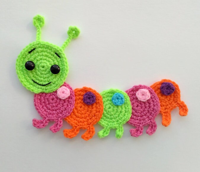 PATTERN Bugs Applique Crochet Patterns PDF Caterpillar Bee Grasshopper ...