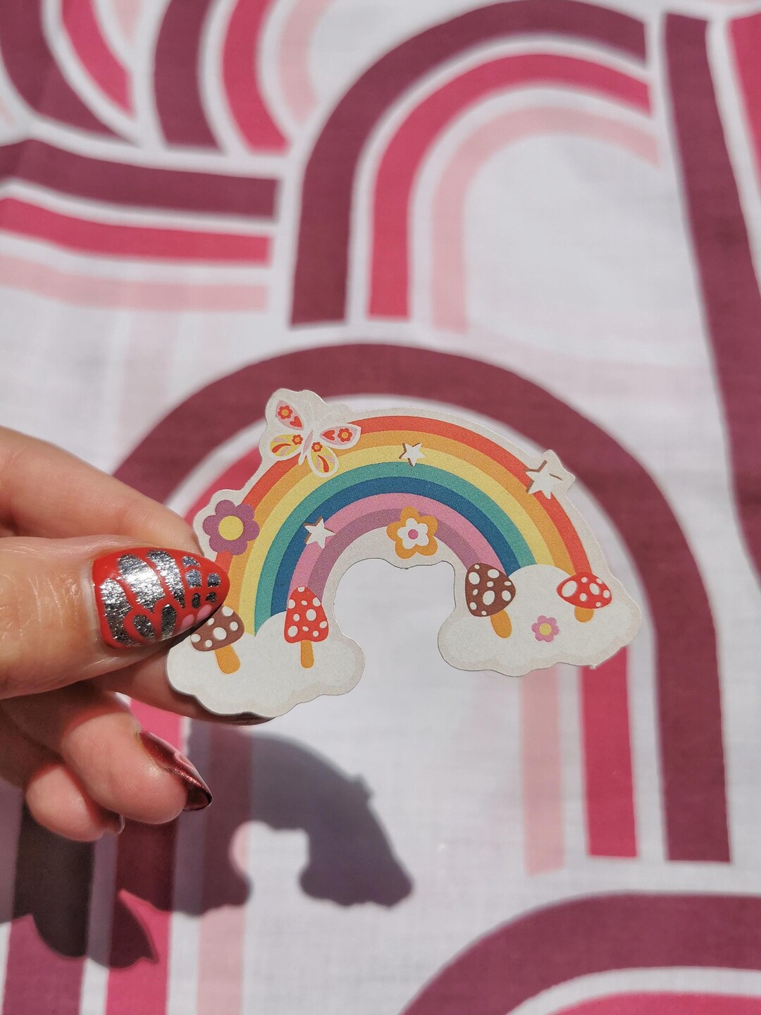 Retro Rainbow Sticker,70s Design,sticker,recycled Paper,eco Friendly ...