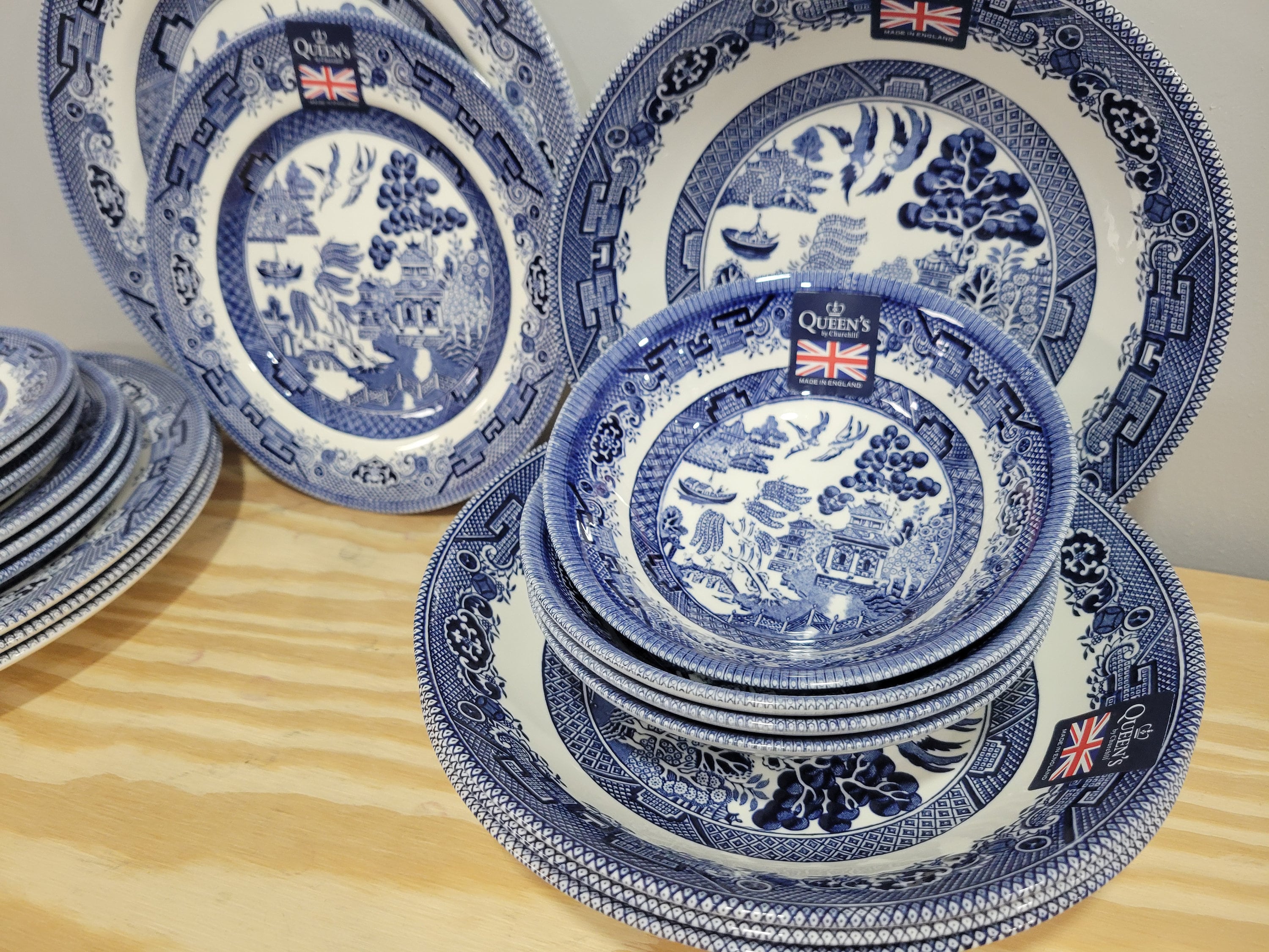 Queen's by Churchill Blue Willow Dinnerware Set - PICK - Etsy