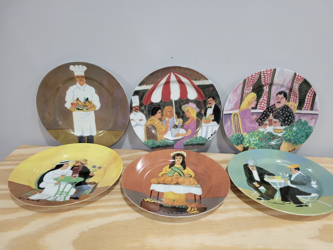 Guy Buffet Collection Marche Aux Fleurs Porcelain 7 Salad Plates Set of ...