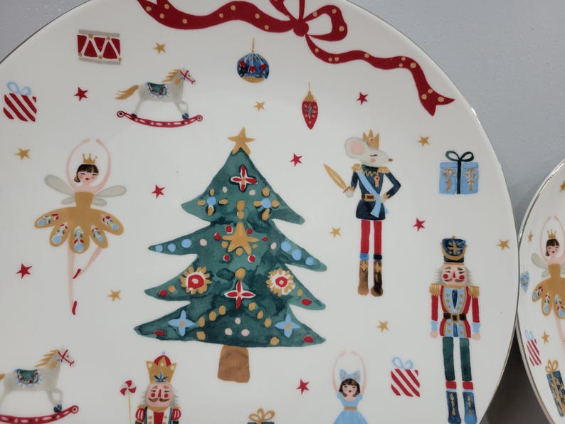 Grace Teaware Holiday Nutcracker Christmas Cheer Porcelain Dinnerware ...