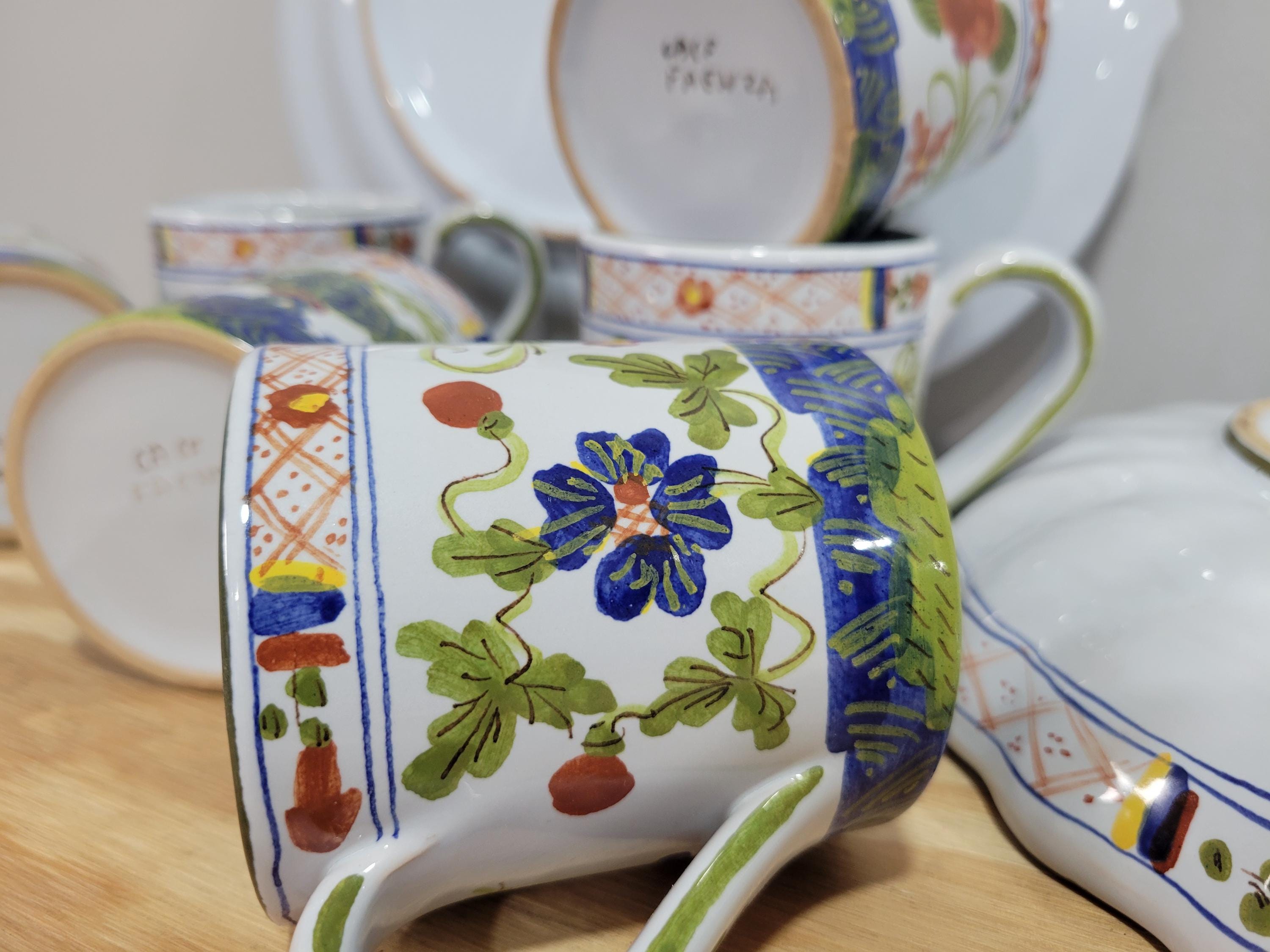 Faenza Garofano Italy Blue Carnation Ceramic Dinnerware ---PICK--- - Etsy