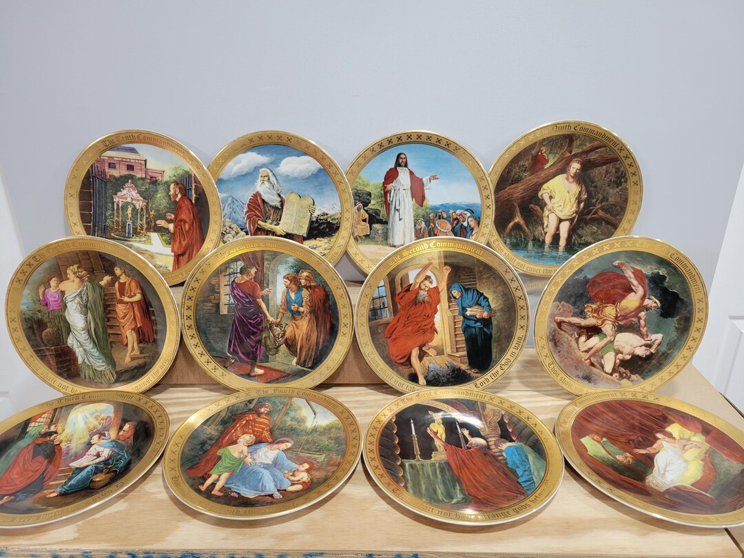 The Danbury Mint the Ten Commandments Collector Plates - Completed Set ...