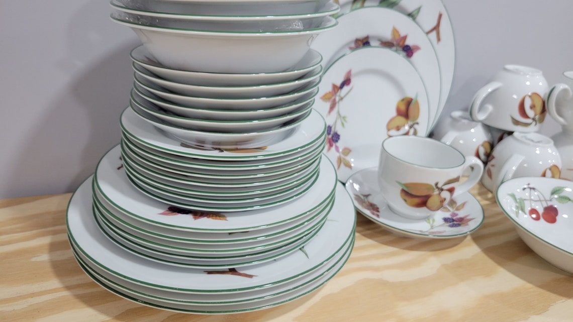 Royal Worcester Evesham Vale Dinnerware Set - Etsy