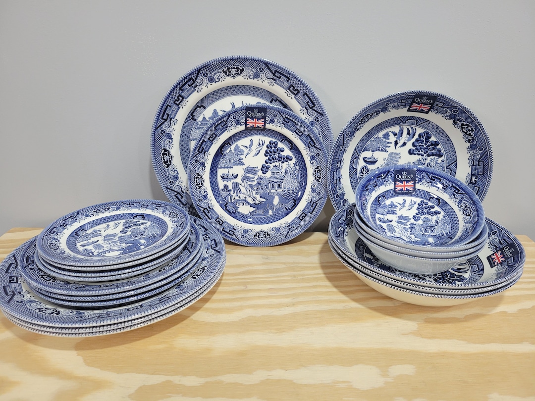 Queen's by Churchill Blue Willow Dinnerware Set - PICK - Etsy