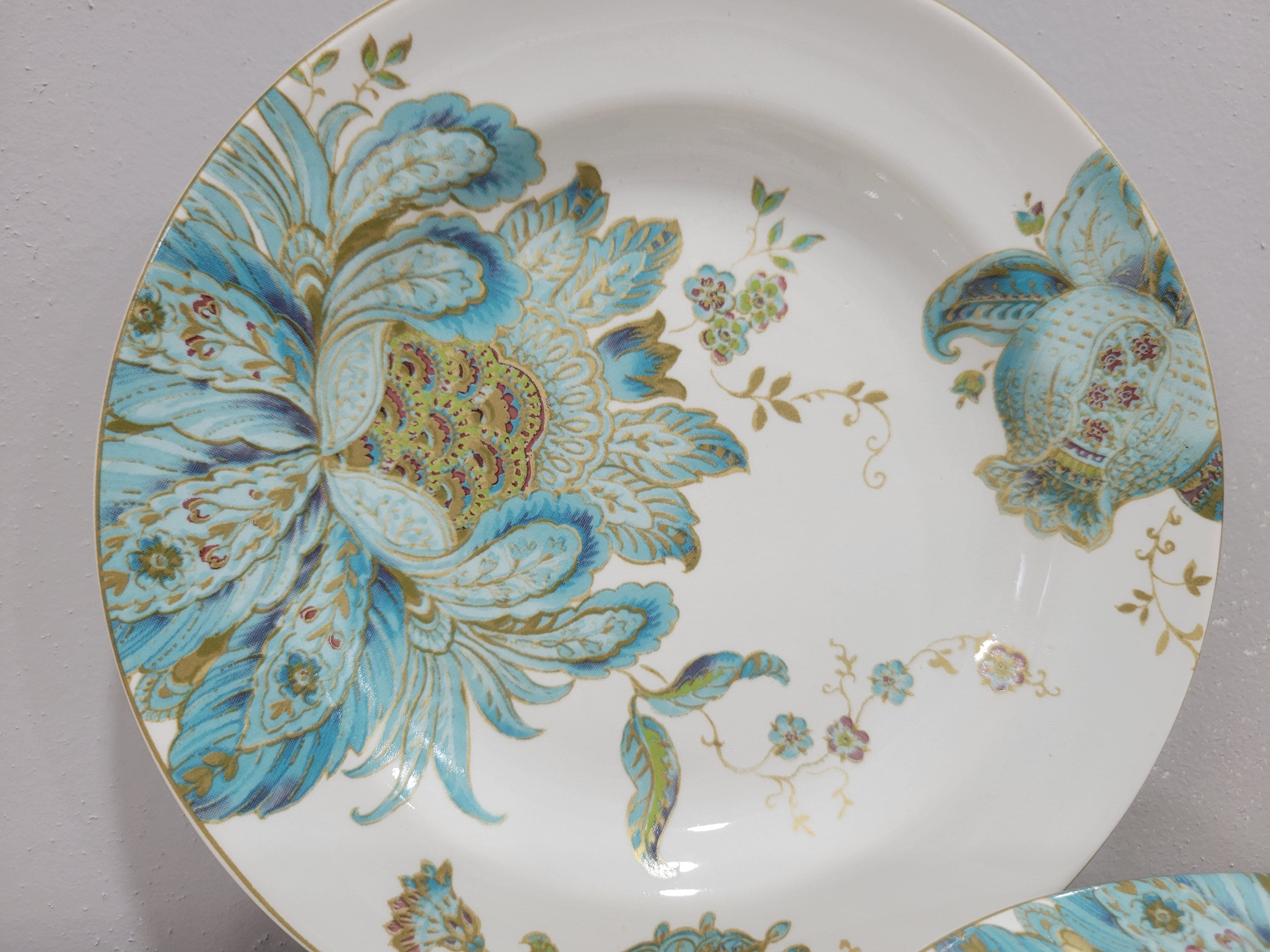 222 Fifth Eliza Spring Blue Dessert Plate Set of 4 - Etsy