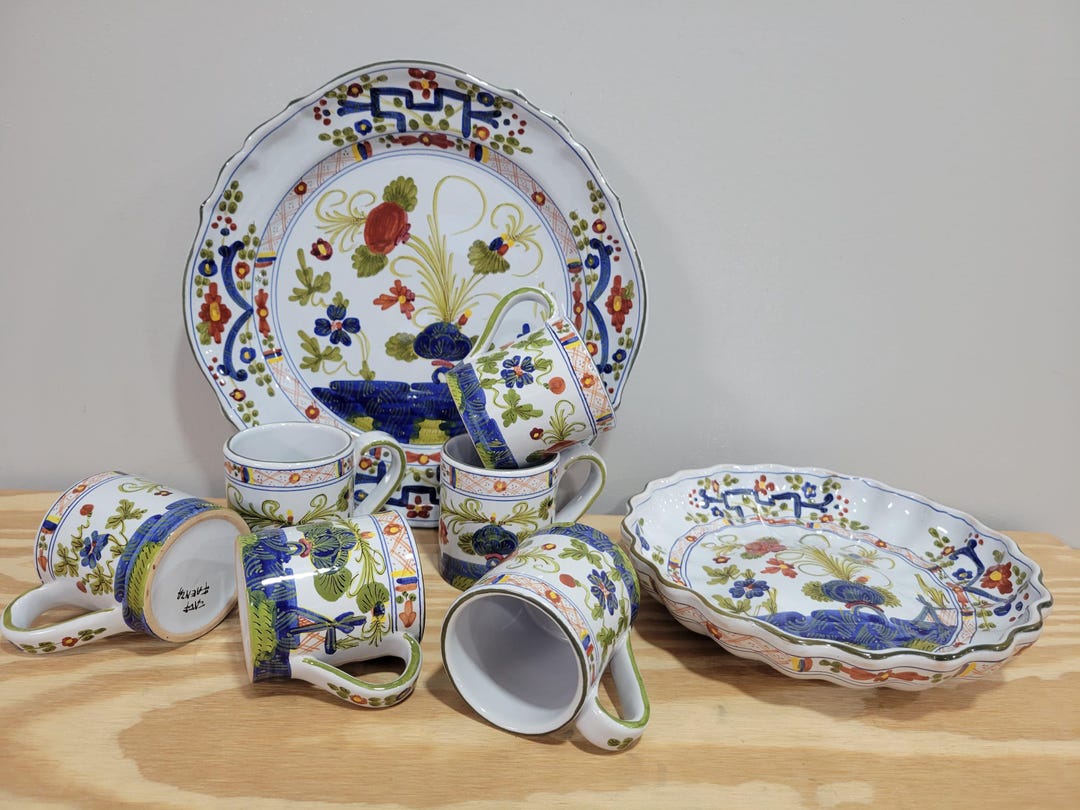 Faenza Garofano Italy Blue Carnation Ceramic Dinnerware ---PICK--- - Etsy
