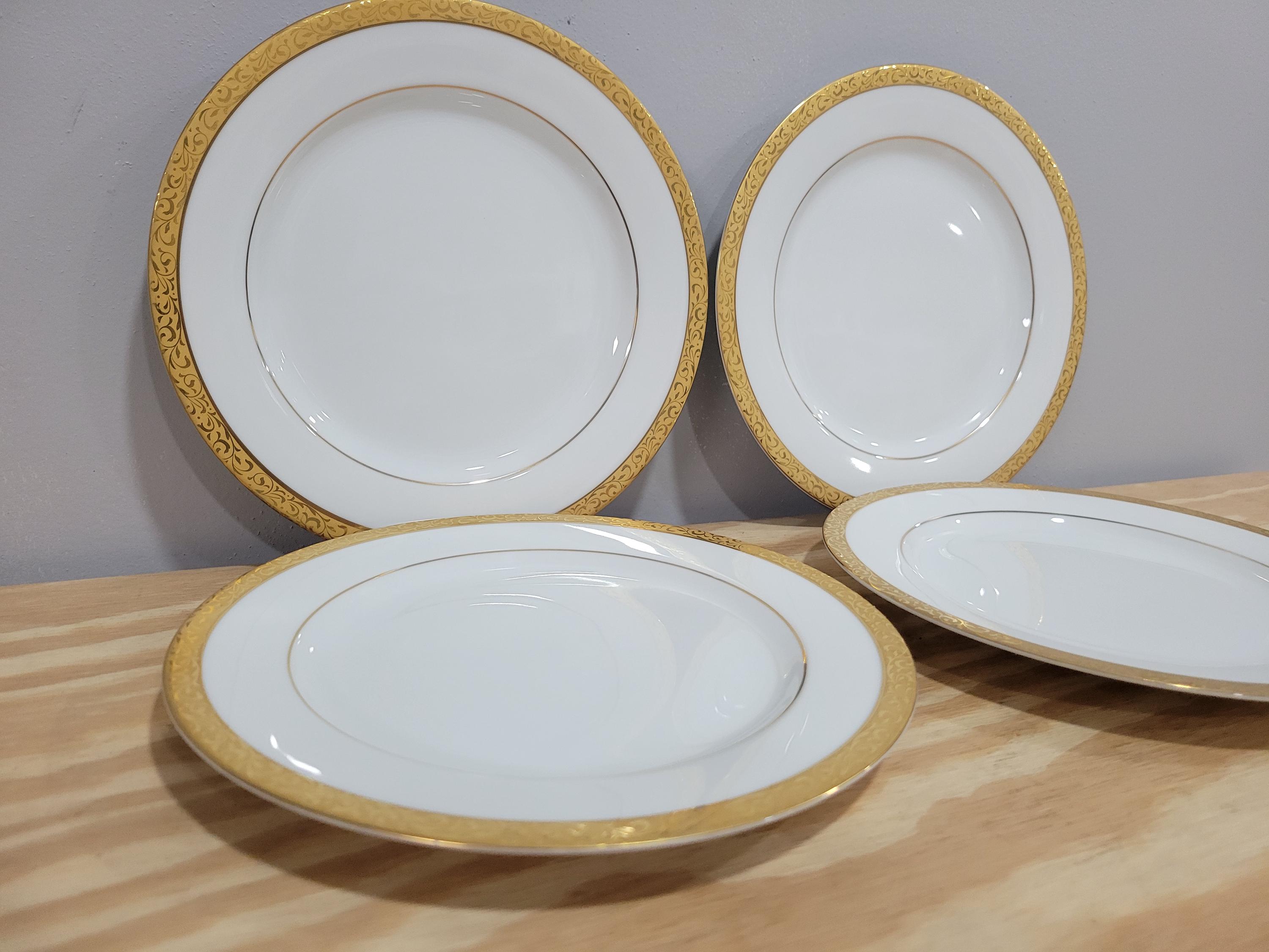 Nikko Gold Filigree Patra 8" Porcelain Salad Plates - Set of 4 - Etsy