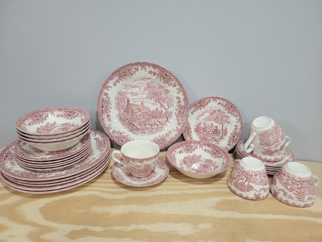Churchill England Pink the Brook Dinnerware Set Choose - Etsy