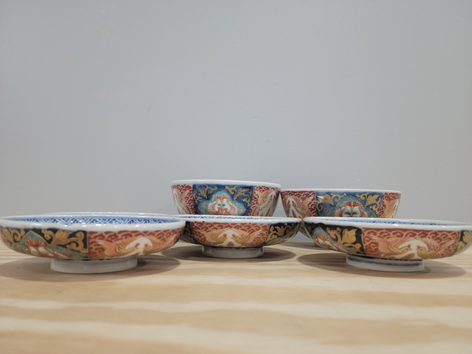 Antique Japanese Hand-painted Imari Style Porcelain Tea Bowl W/ Top ...