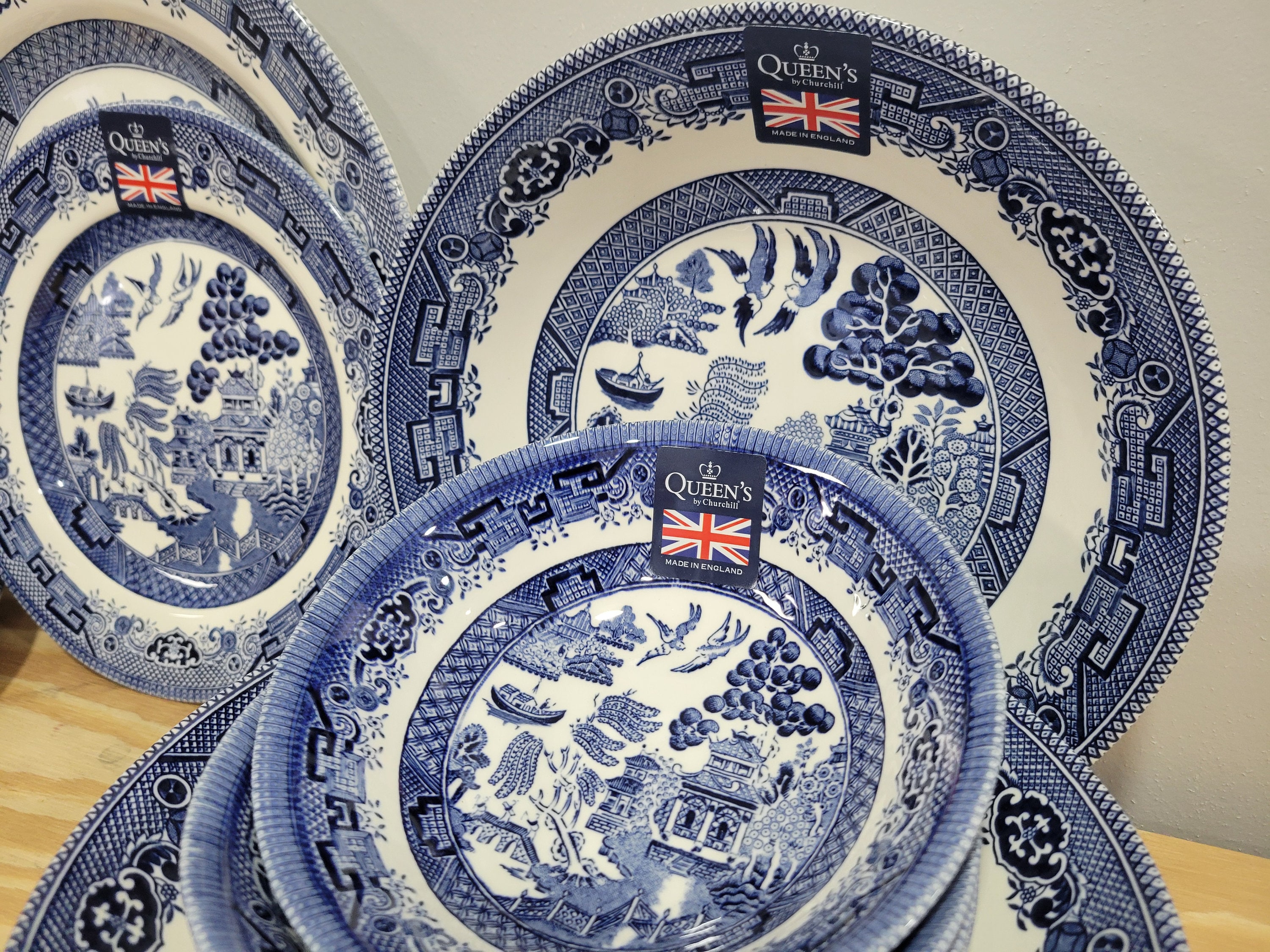 Queen's by Churchill Blue Willow Dinnerware Set - PICK - Etsy