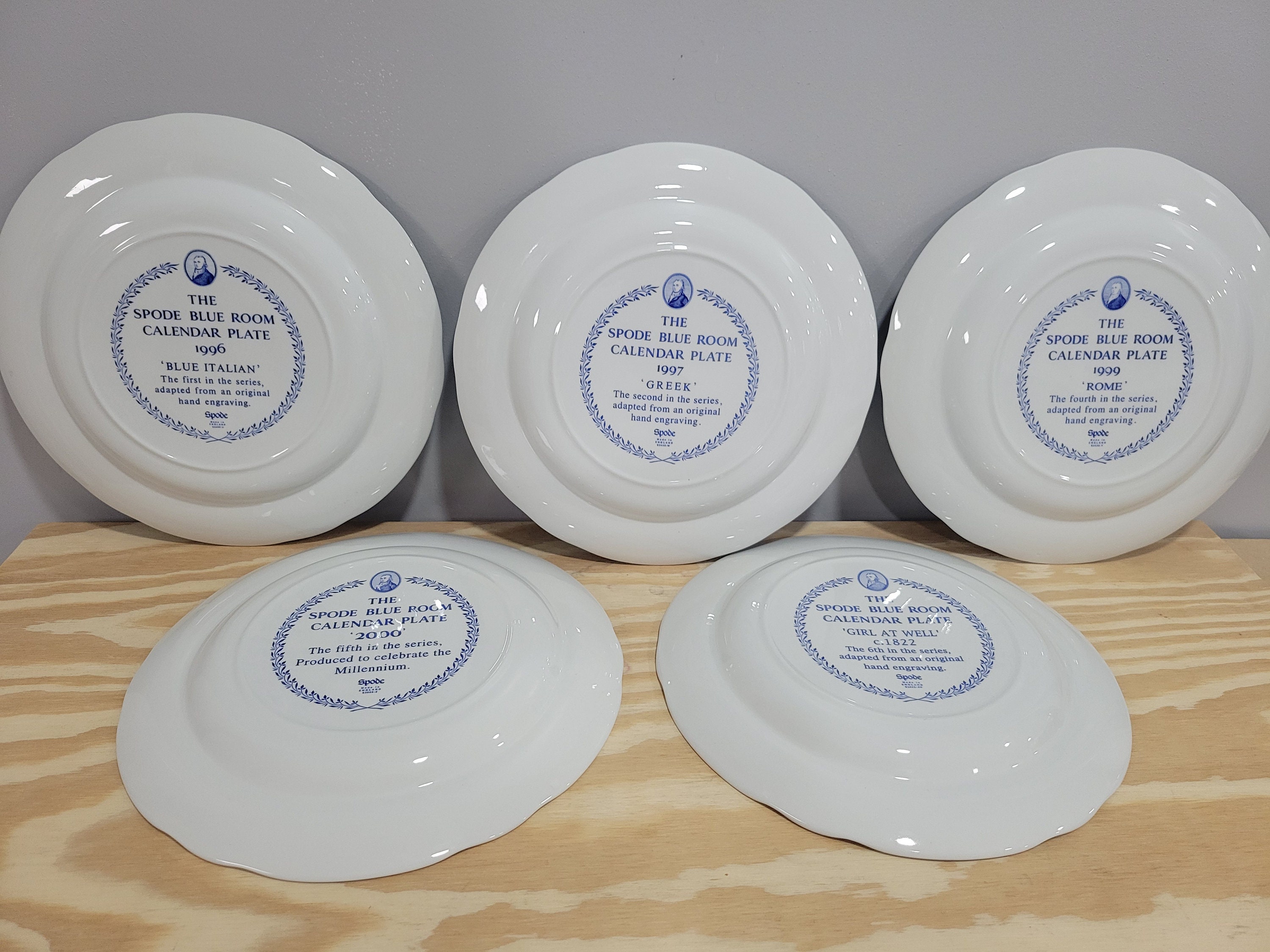 Spode Blue Room Calendar Plate Porcelain Plate Setting - Set of 5 - Etsy