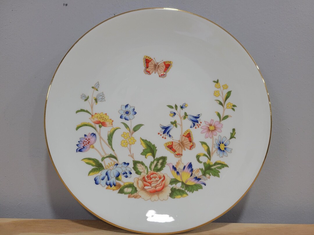 Aynsley Cottage Garden Smooth Gold Trim 8" Salad Plate - Etsy