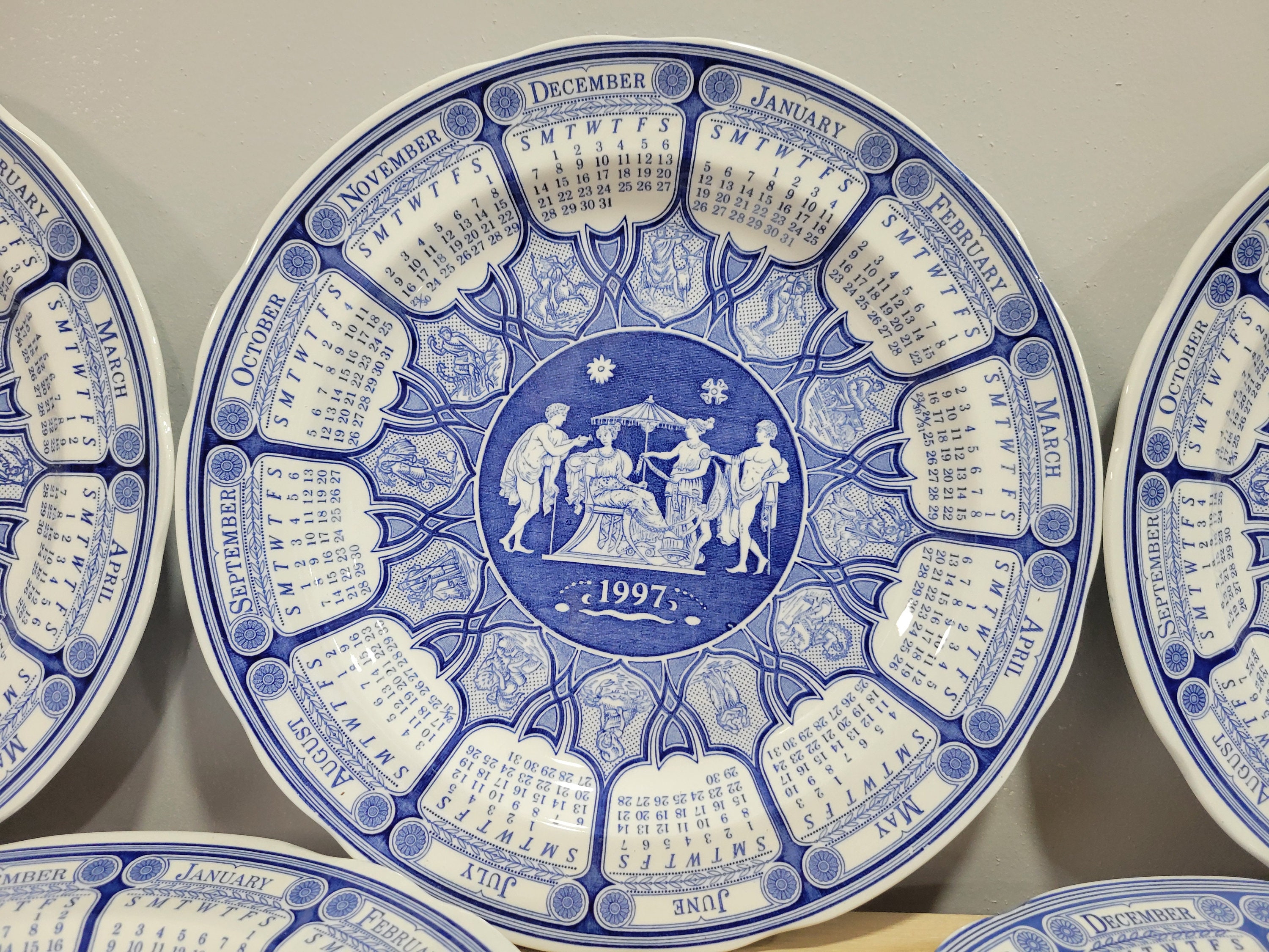 Spode Blue Room Calendar Plate Porcelain Plate Setting - Set of 5 - Etsy
