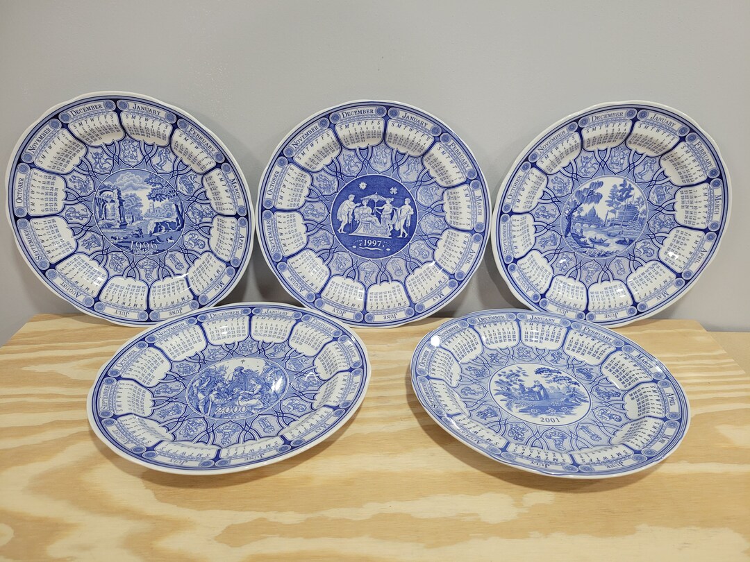 Spode Blue Room Calendar Plate Porcelain Plate Setting Set of 5 - Etsy