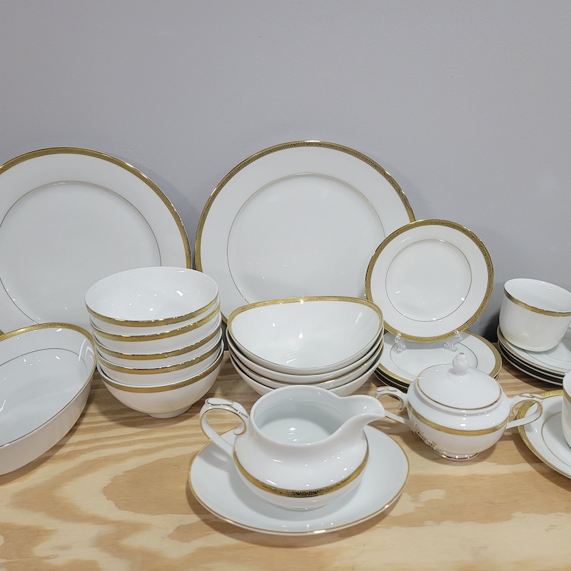 Gold Dinnerware Set - Etsy