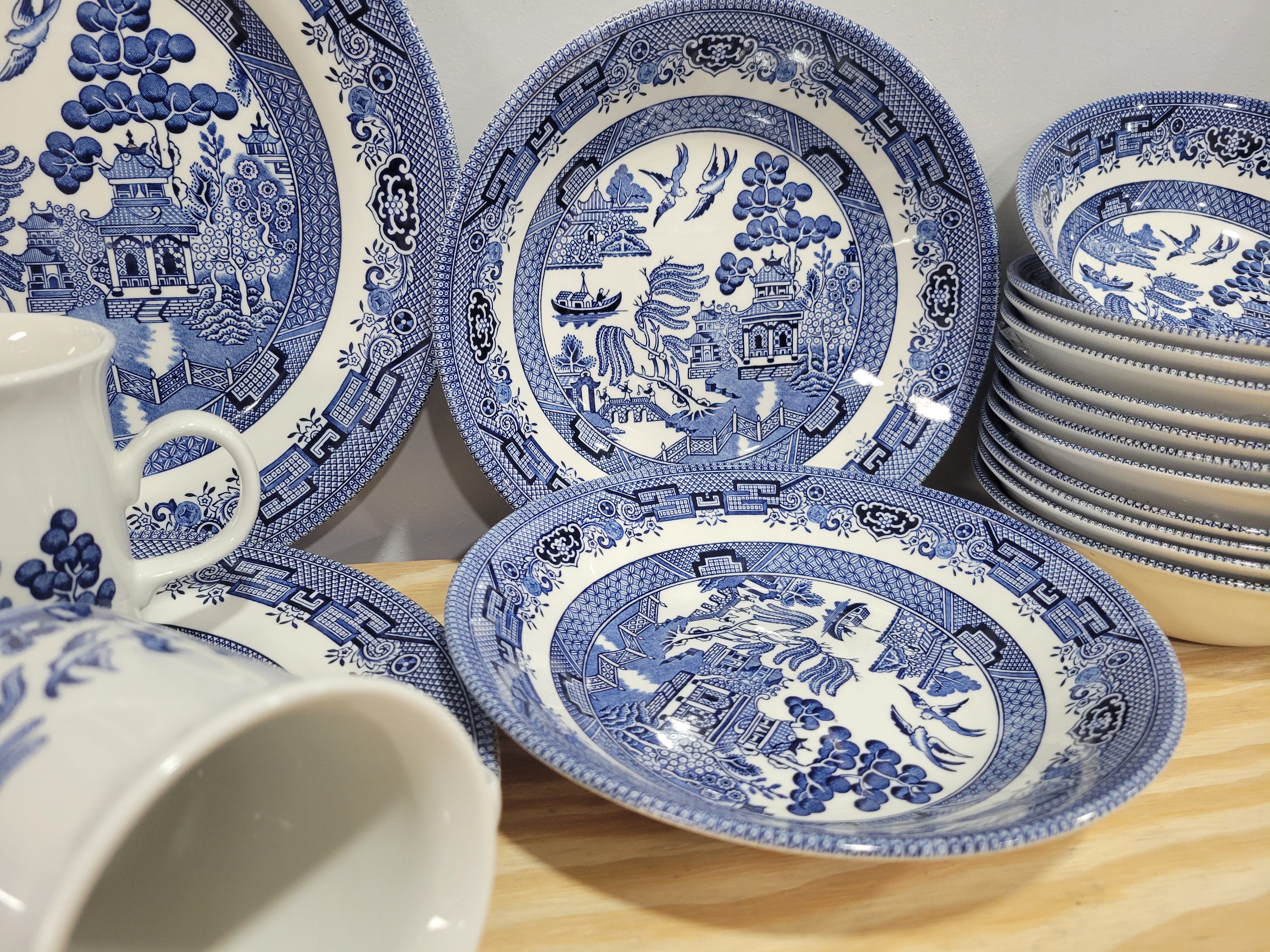 Churchill Blue Willow Dinnerware Set --- PICK - Etsy