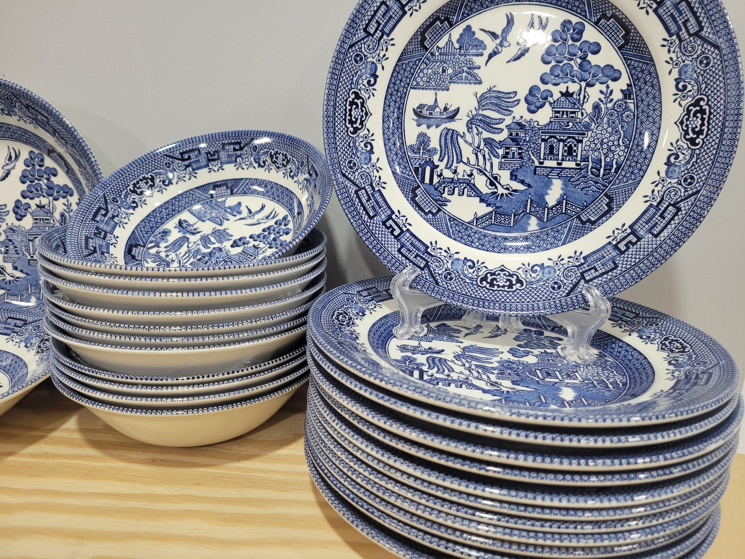 Churchill Blue Willow Dinnerware Set PICK - Etsy