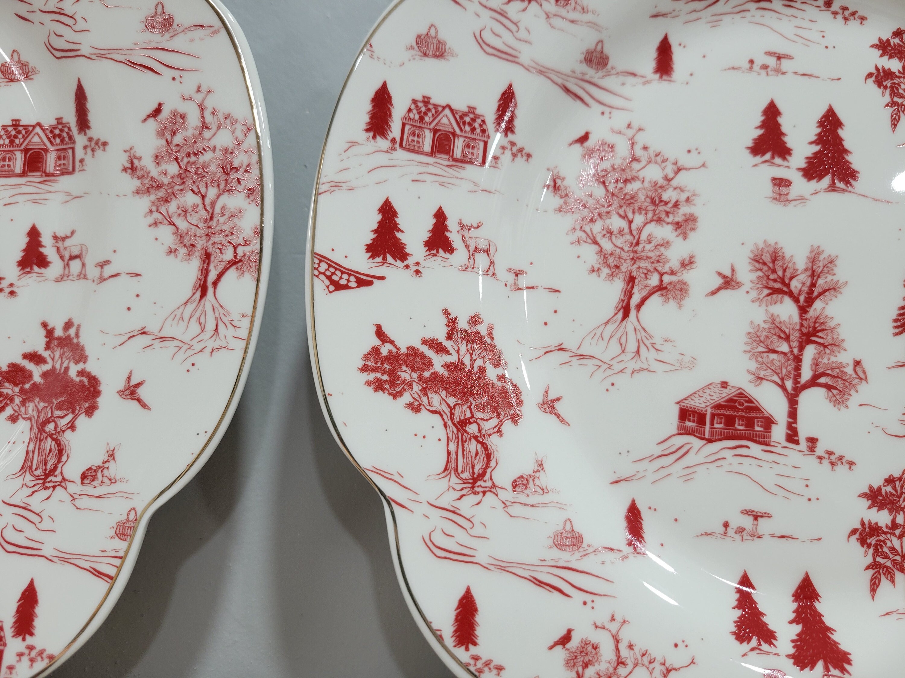 Grace Teaware Christmas Village 9" Luncheon Plate - Set of 4 - Etsy
