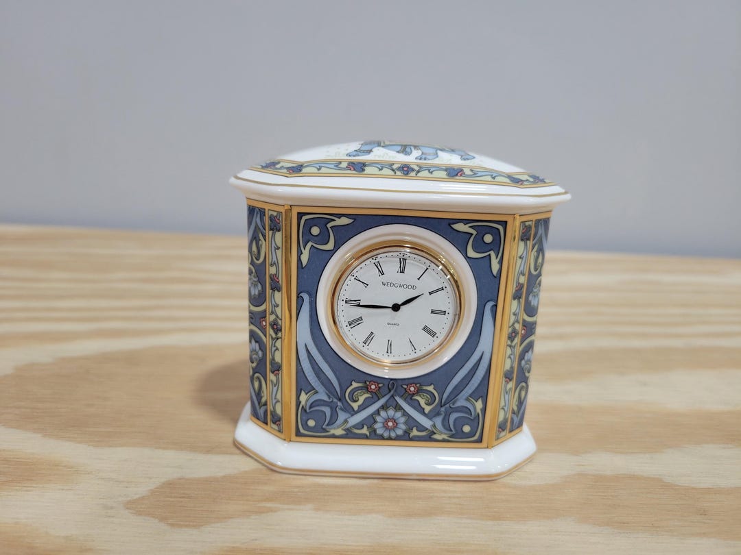 Wedgewood Bone China Blue Elephant Small Desk Clock - Etsy