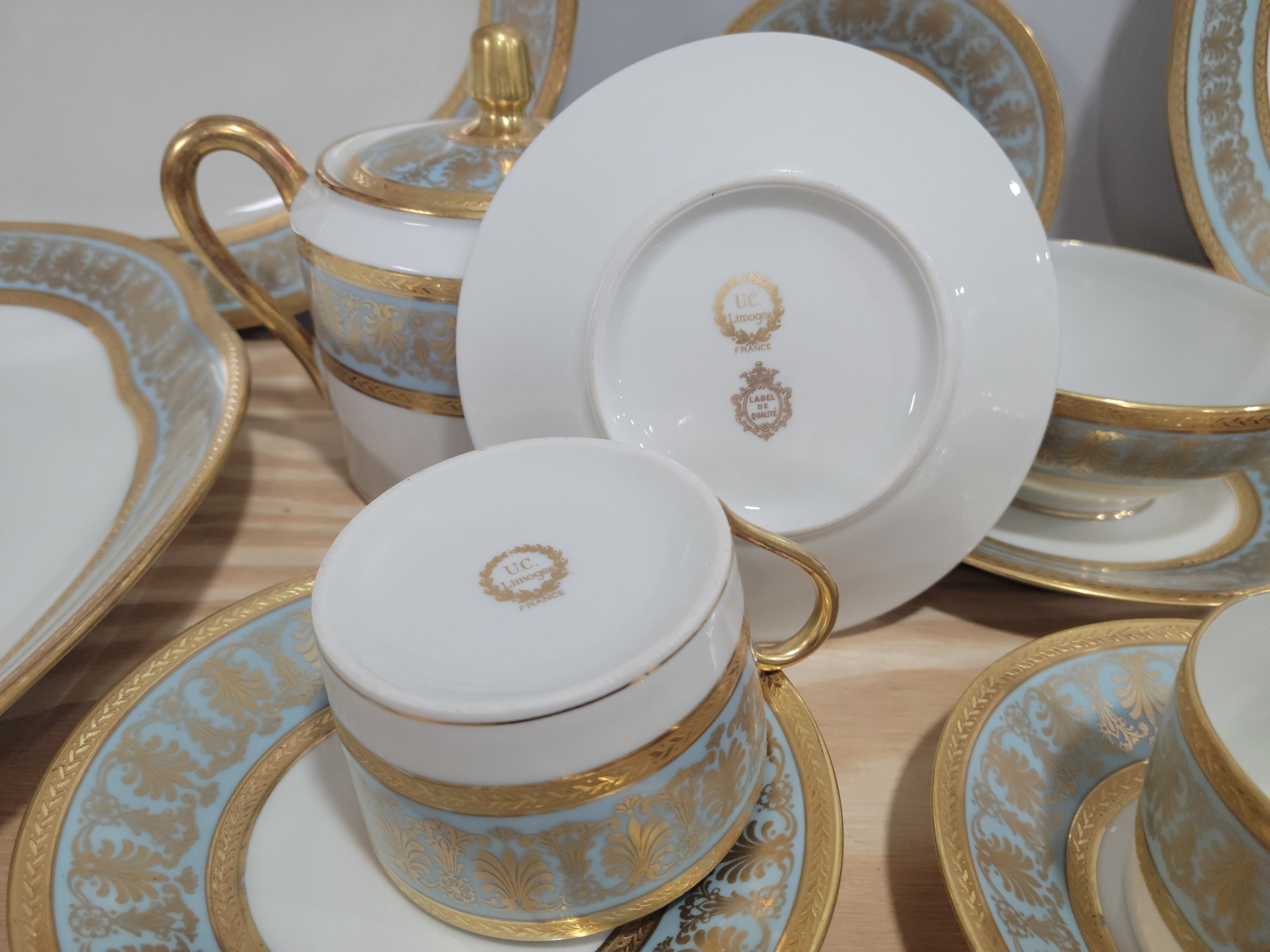 Limoges U.C. France Label De Qualite Fine Porcelain Dinnerware - Etsy